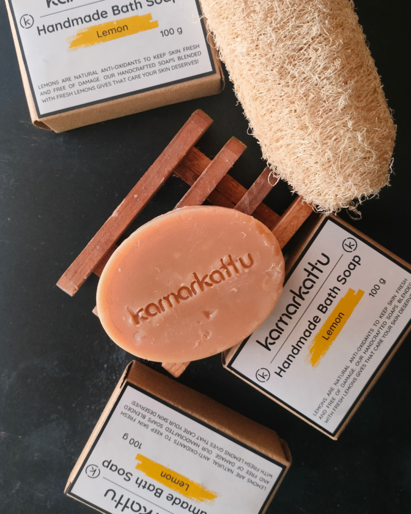 Handmade bath soap - with Fresh Lemons